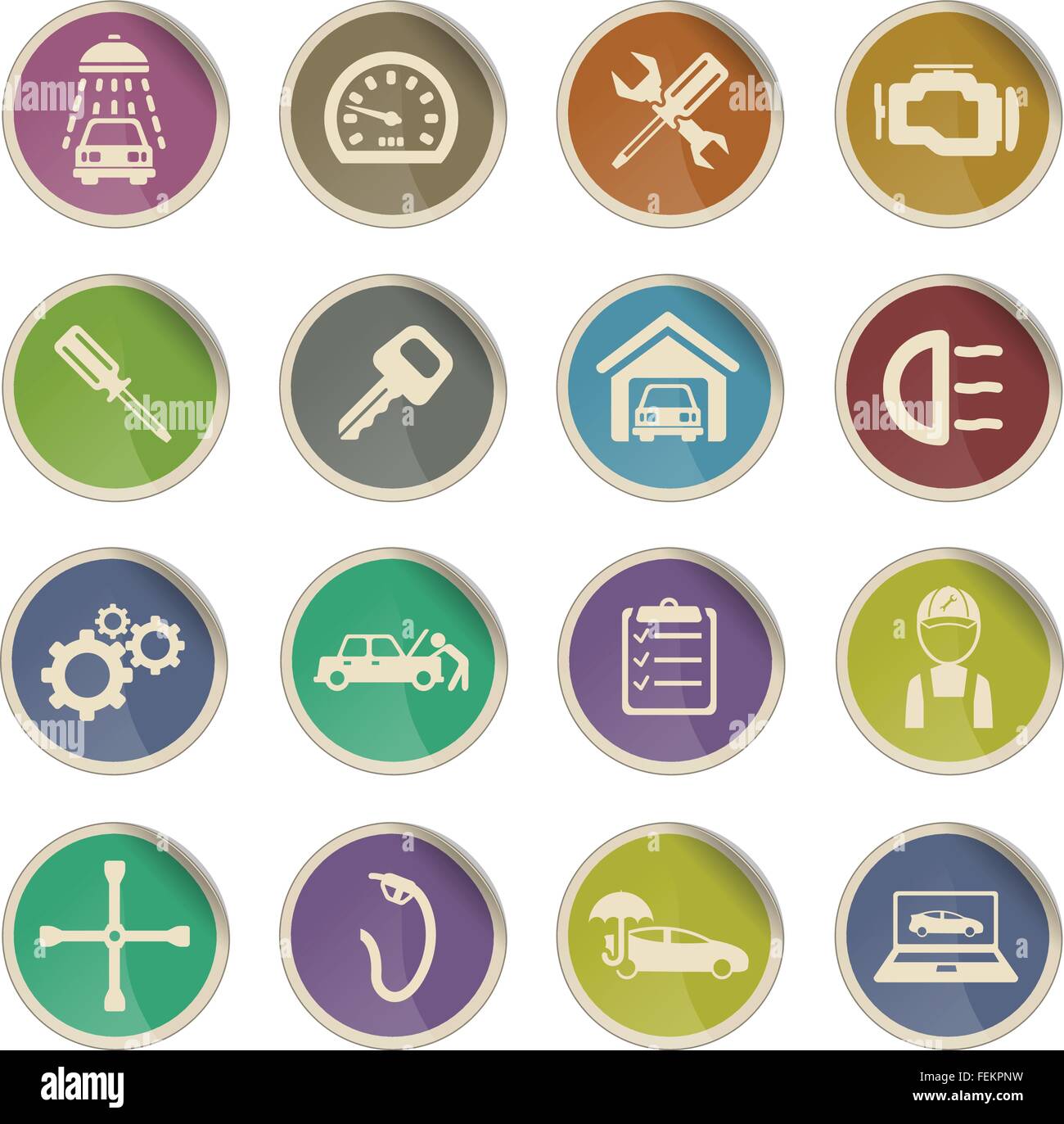 Car service simply icons Stock Vector Image & Art - Alamy