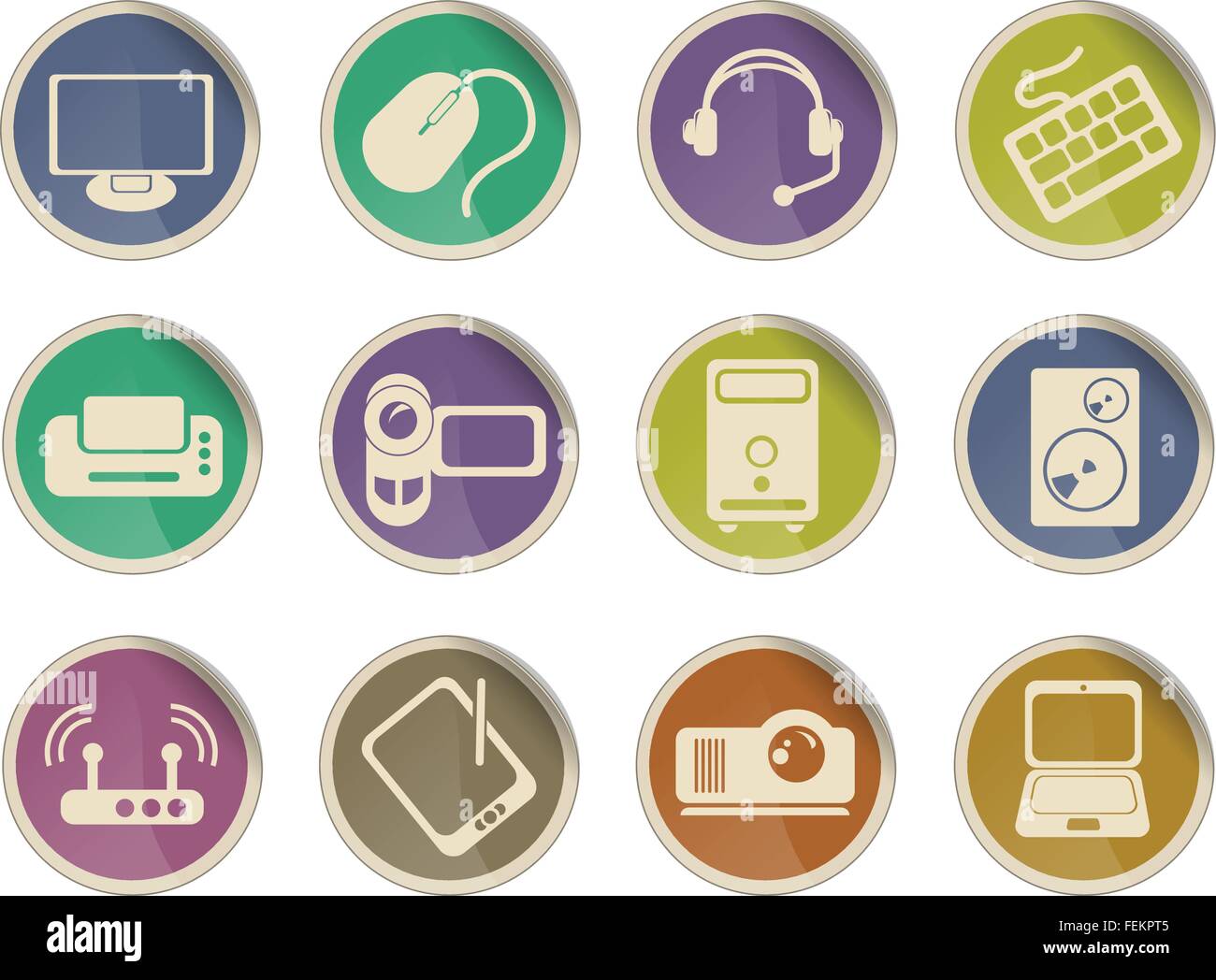Computer equipment icons Stock Vector Image & Art - Alamy