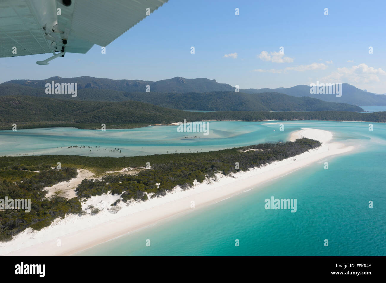 Aerial View of Hill Inlet and Whitehaven Beach, Whitsunday Islands ...