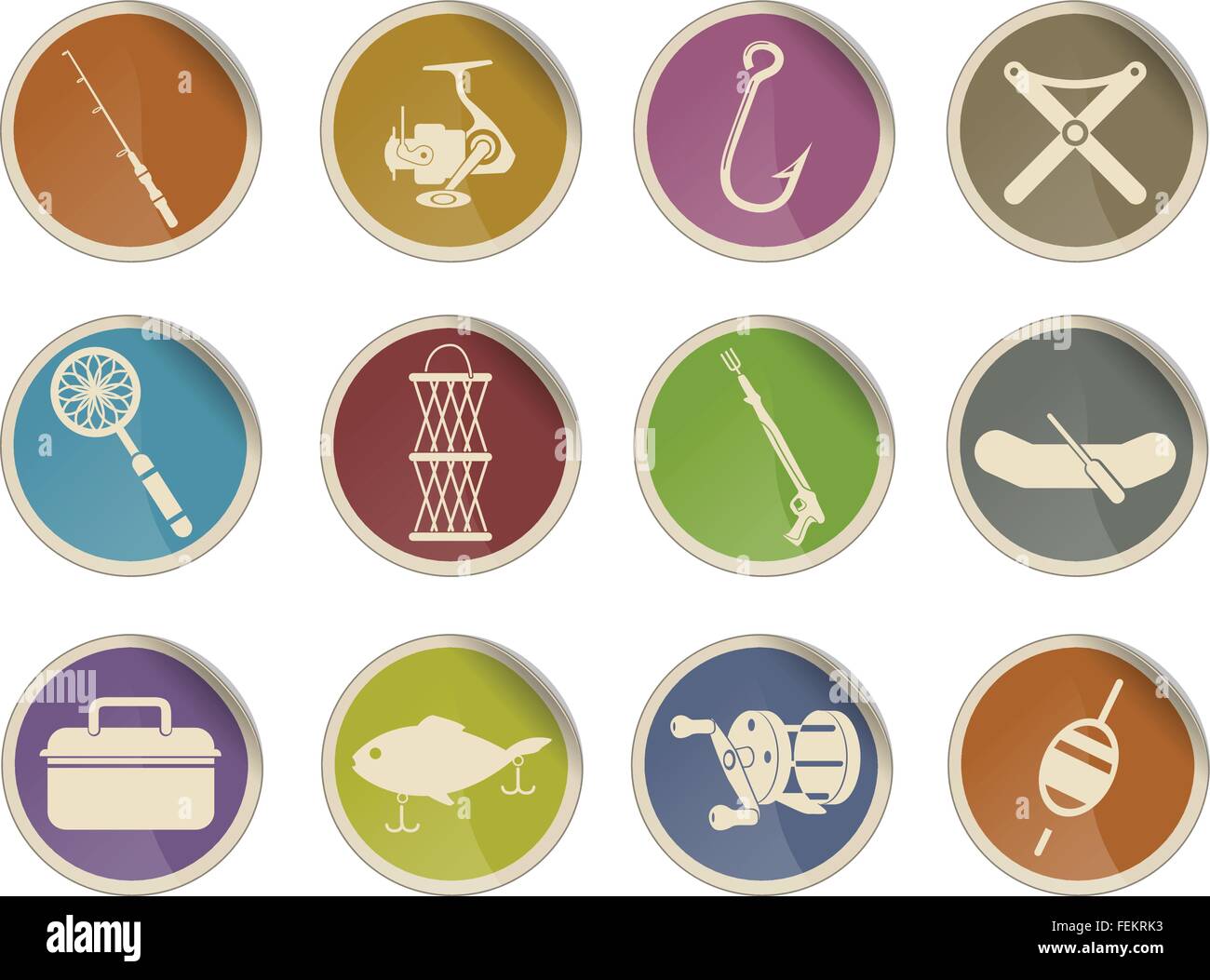 Fishing icon set Stock Vector Image & Art - Alamy