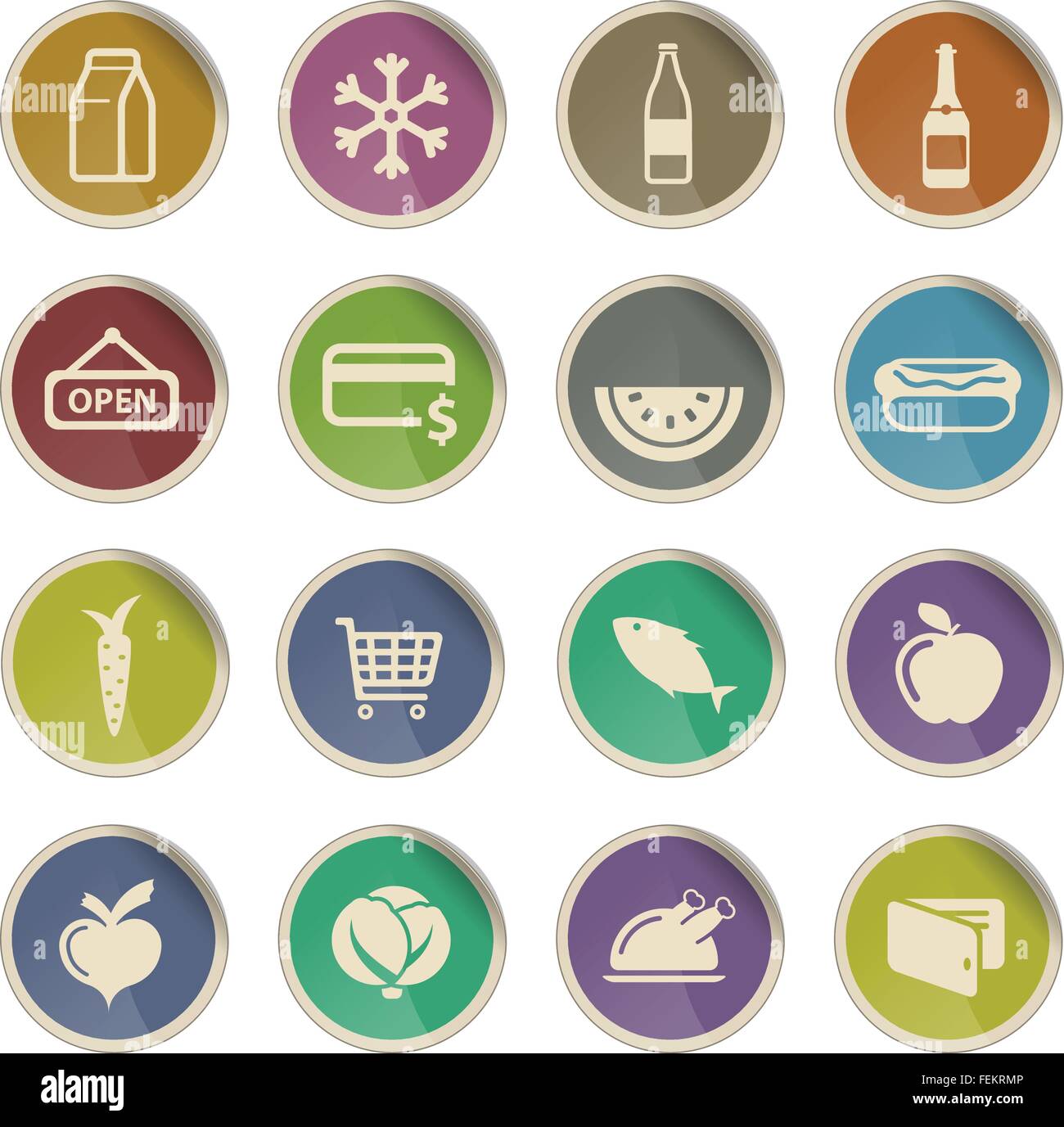 Grocery simply icons Stock Vector Image & Art - Alamy