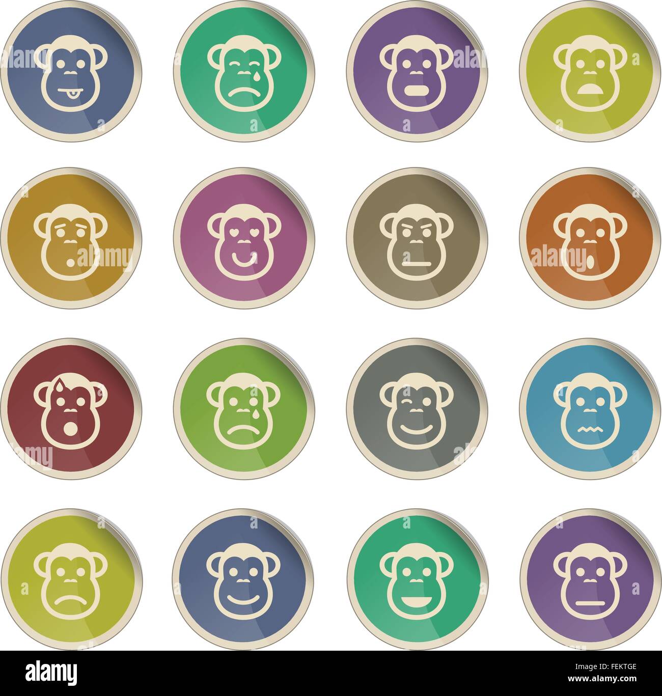 Monkey emotions simply icons Stock Vector Image & Art - Alamy
