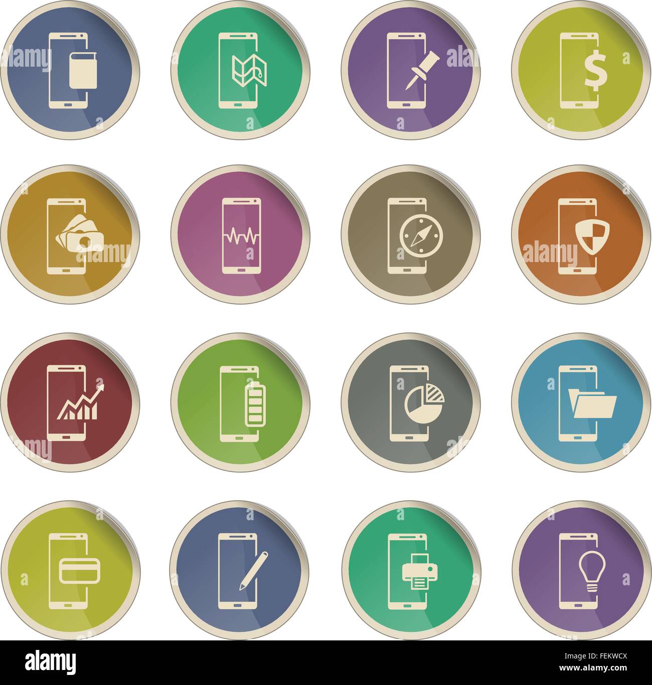Smartphone simply icons Stock Vector Image & Art - Alamy