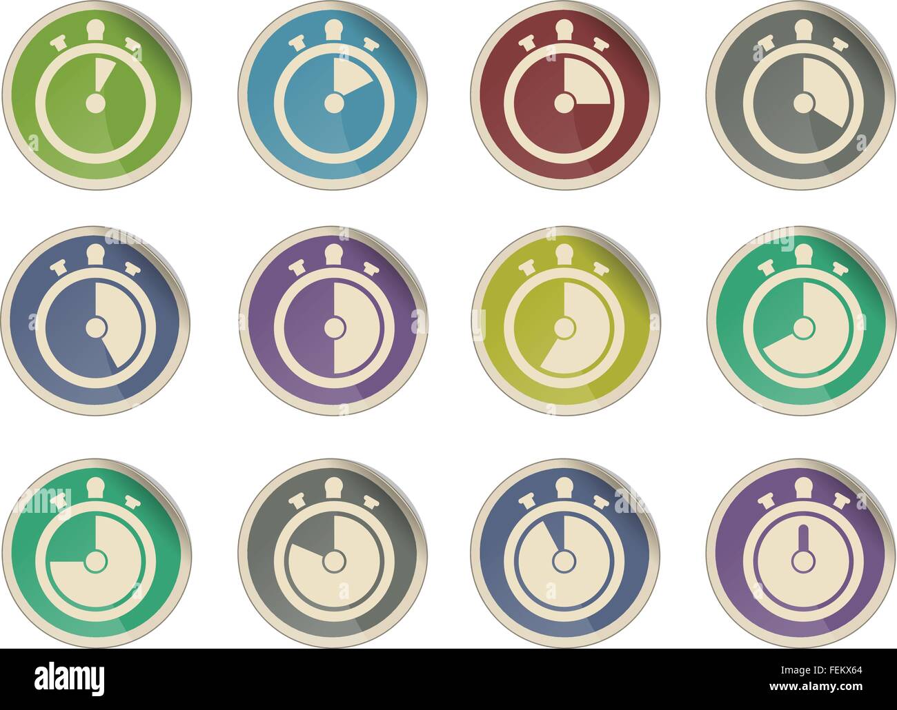 Timer icons collection isolated on white Stock Vector Image & Art - Alamy