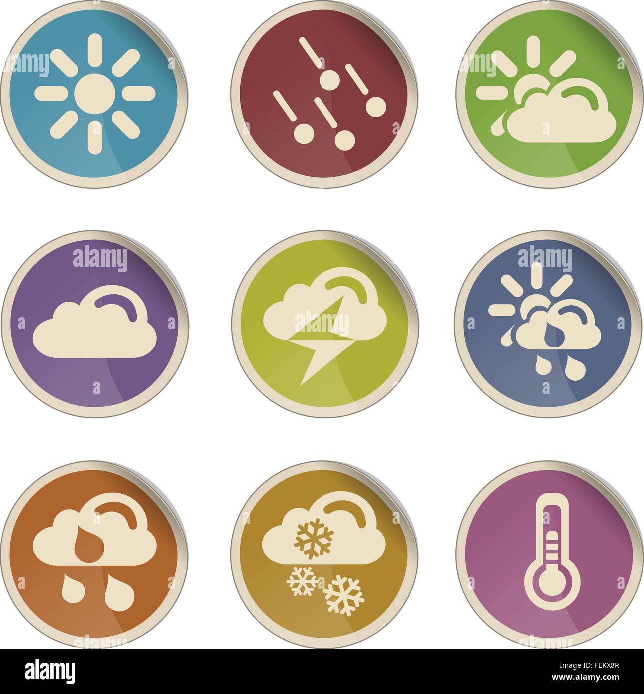 Weather simple vector icons Stock Vector Image & Art - Alamy