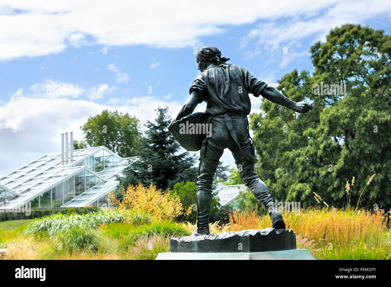 The Sower Statue and Princess of Wales Conservatory viewed from the ...