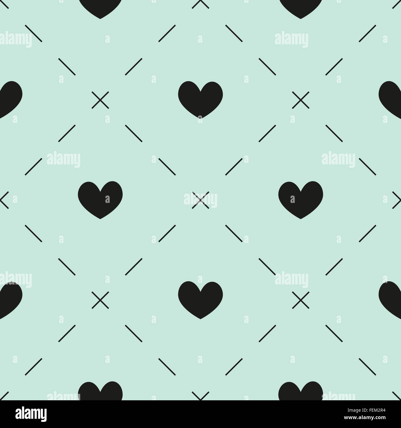 Hearts and dashes pattern Stock Vector Image & Art - Alamy