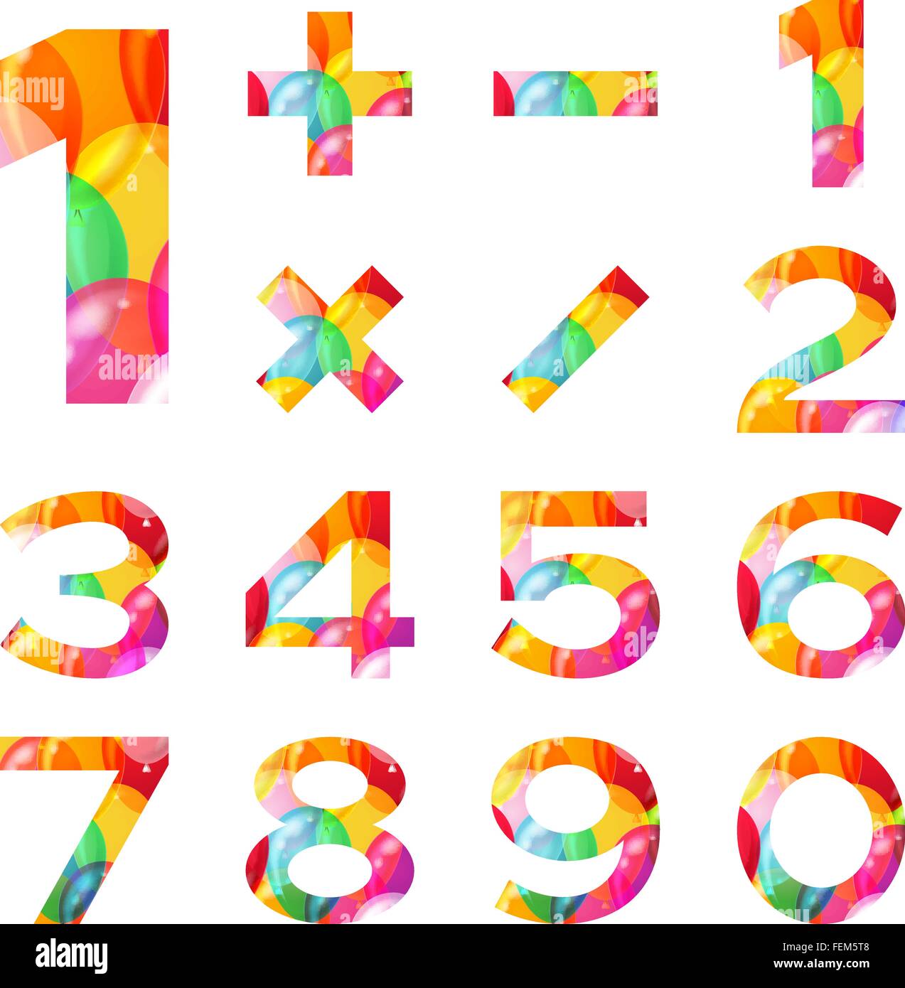 Numbers set, colorful balloons Stock Vector Image & Art - Alamy