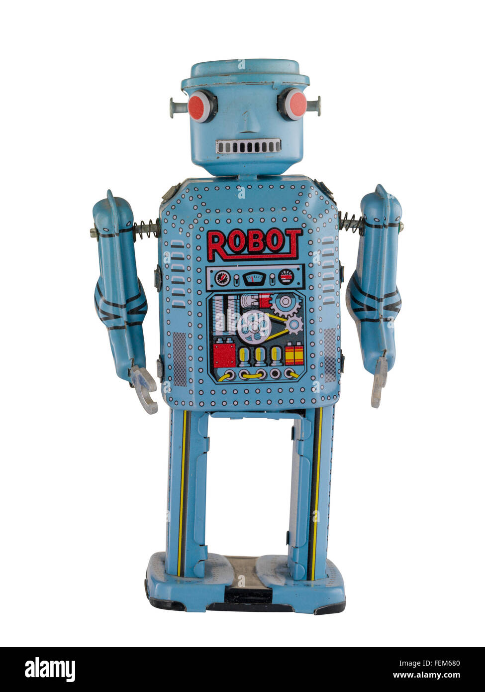 tin robot isolated on white background Stock Photo - Alamy