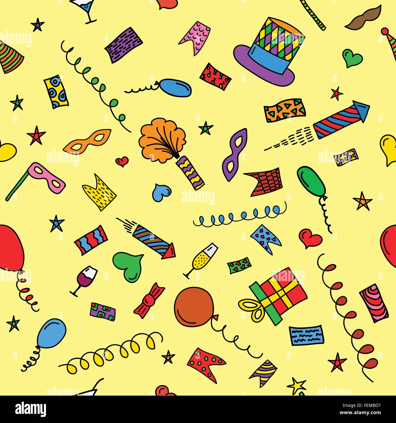 Carnival hand drawn seamless pattern Stock Vector Image & Art - Alamy