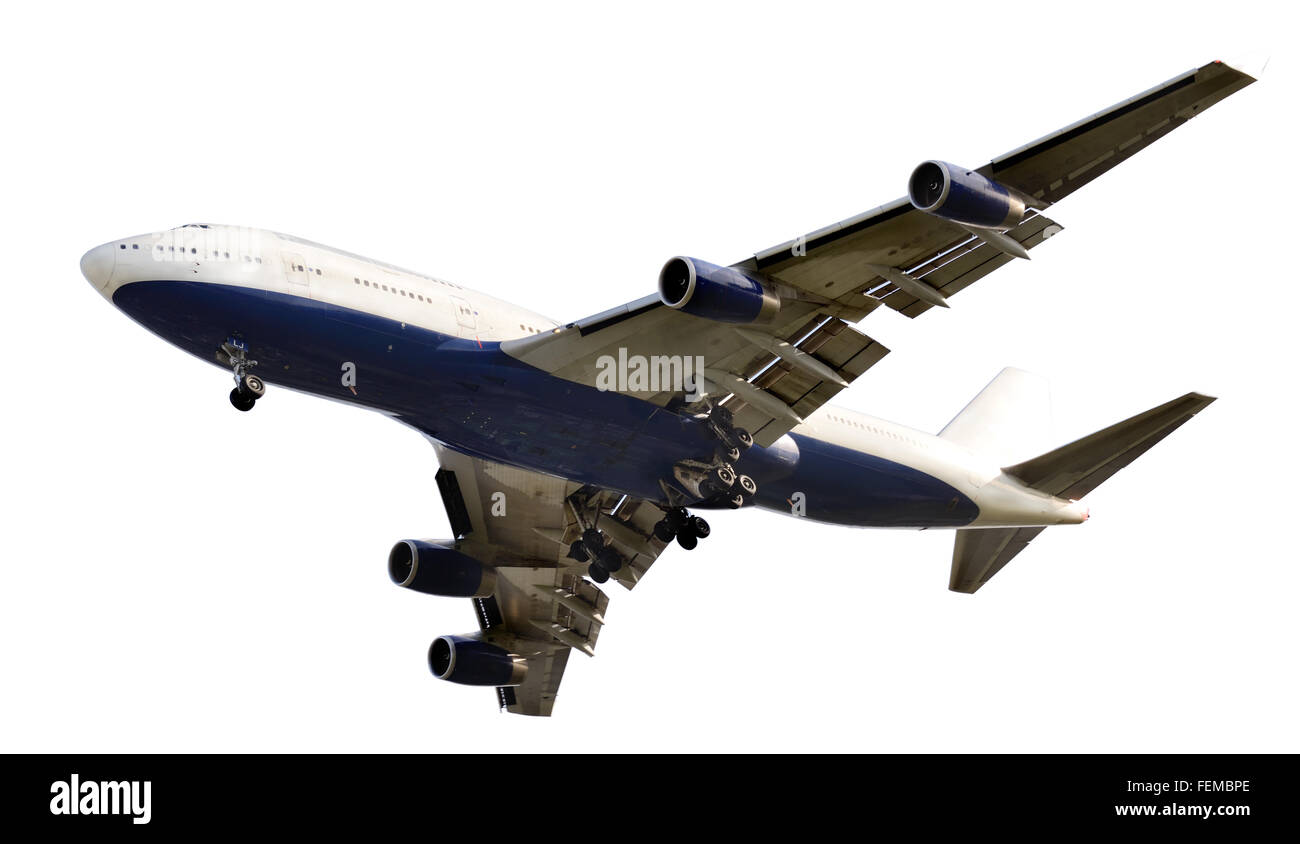 Large white plane isolated on white background Stock Photo - Alamy