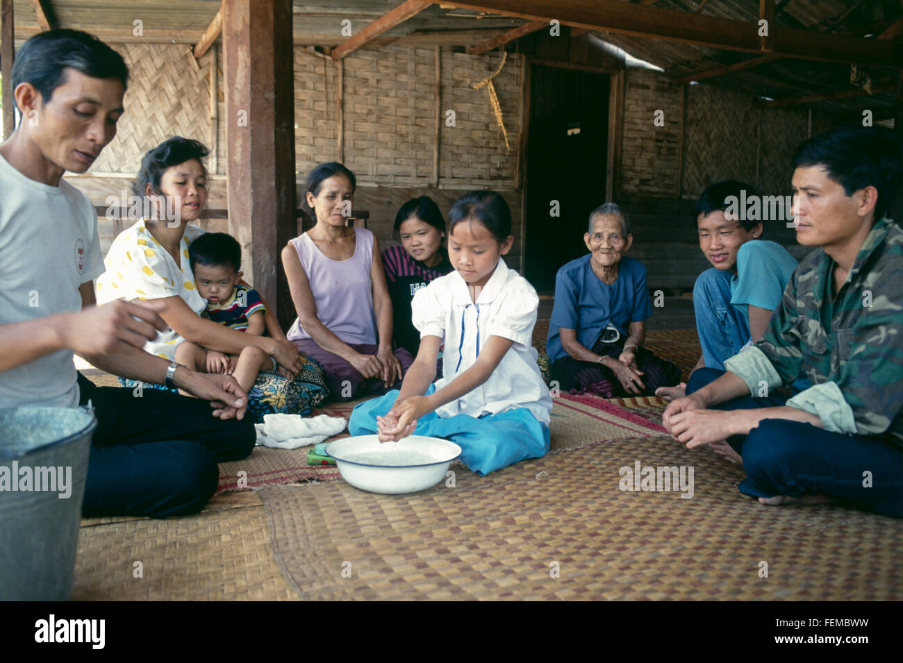 Local health workers teach villagers the importance of washing hands ...