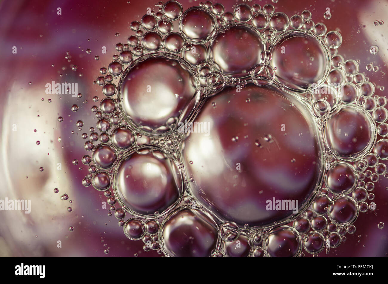 pink abstract bubbles made of oil in water surface Stock Photo - Alamy