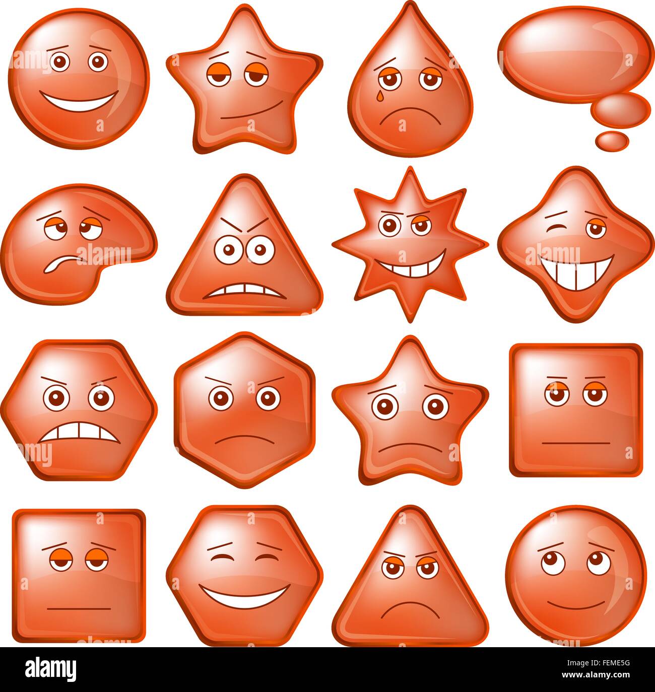 Buttons Smileys, set Stock Vector Image & Art - Alamy