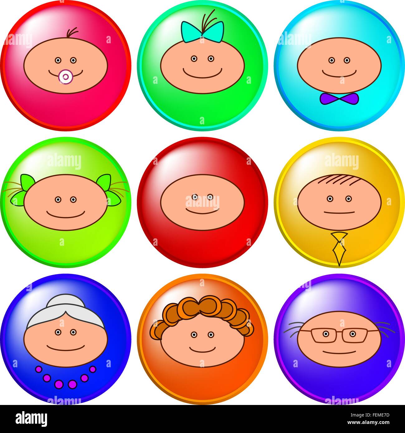 Set buttons, cartoon faces Stock Vector Image & Art - Alamy