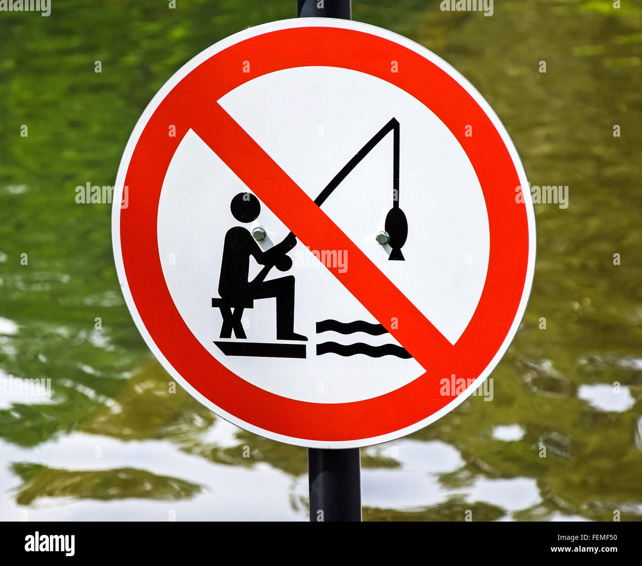 No fishing sign Stock Photo - Alamy