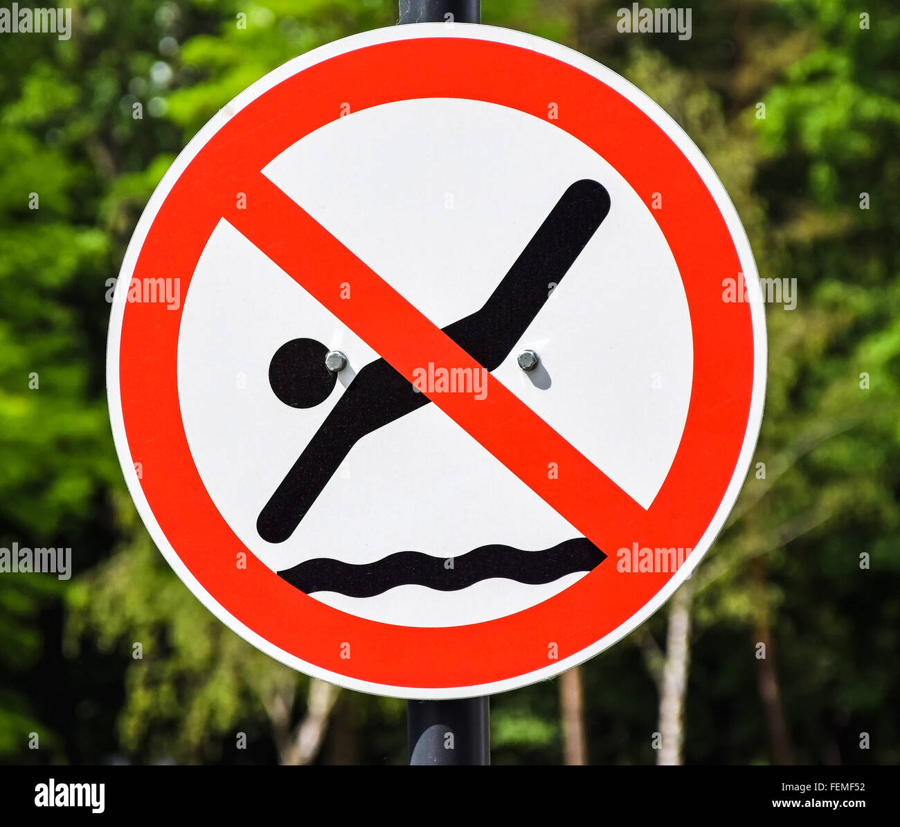 No swimming sign Stock Photo - Alamy