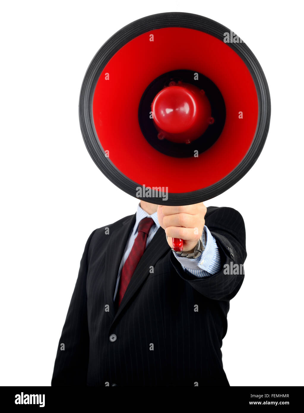 Make yourself heard with a very large megaphone Stock Photo - Alamy