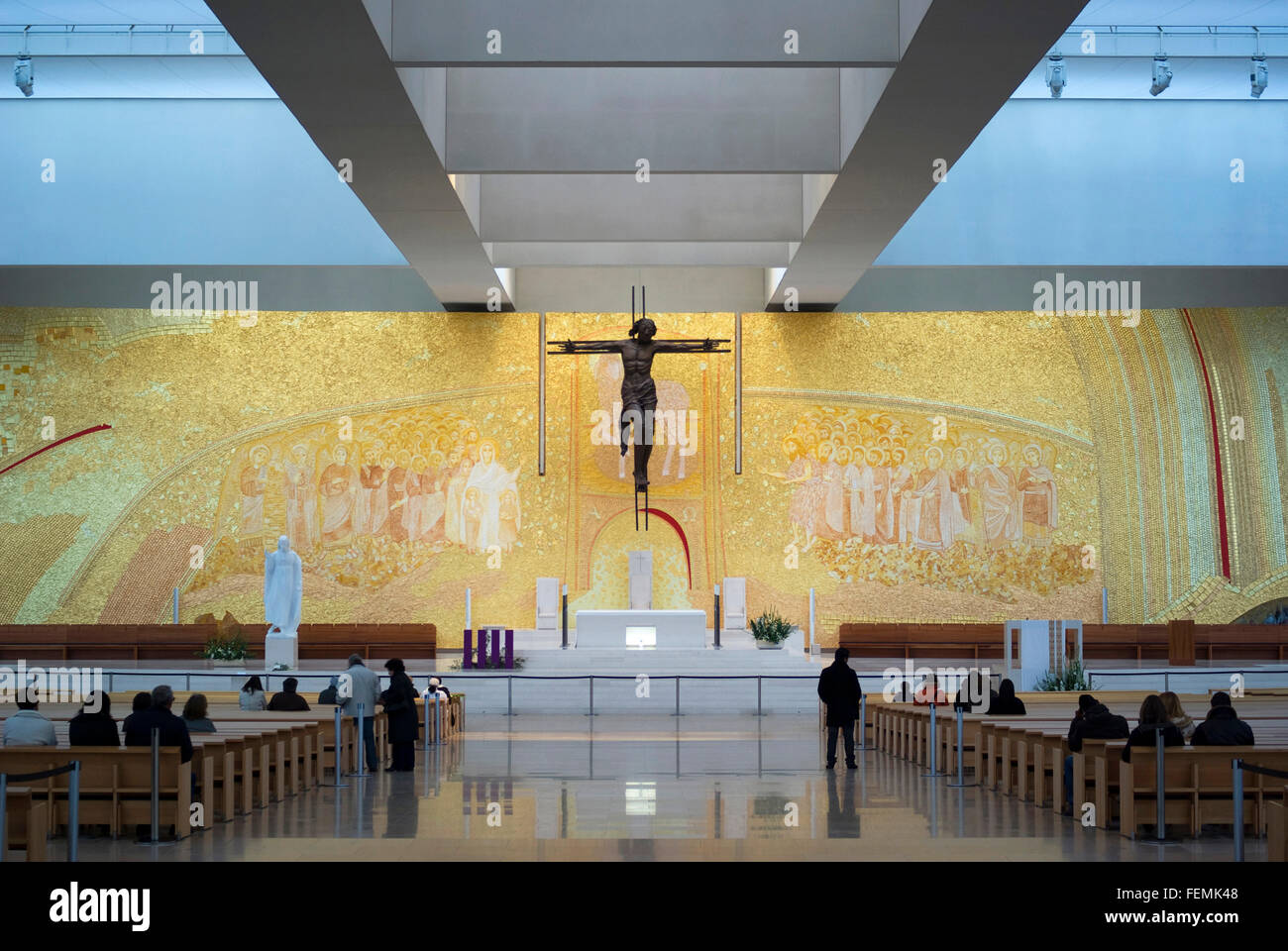 Fatima, Portugal. Inside the Church of Most Holy Trinity Stock Photo ...