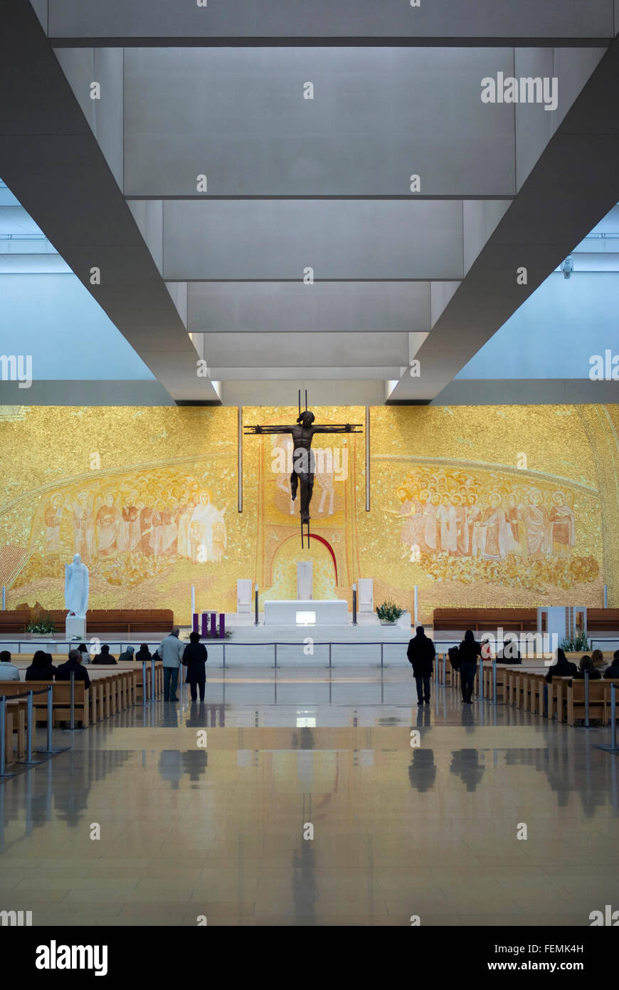 Fatima, Portugal. Inside the Church of Most Holy Trinity Stock Photo ...