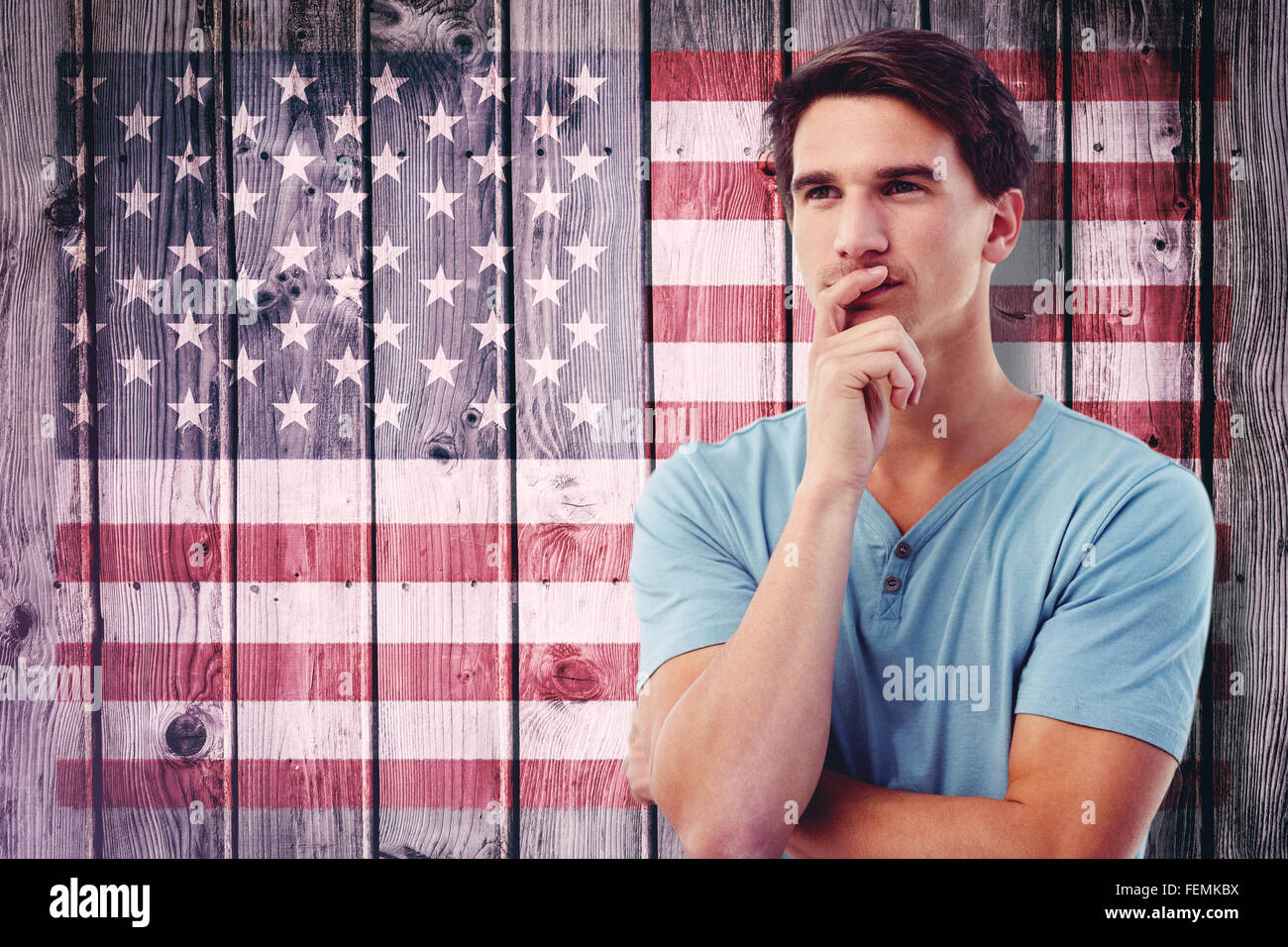 Composite image of handsome man thinking Stock Photo - Alamy