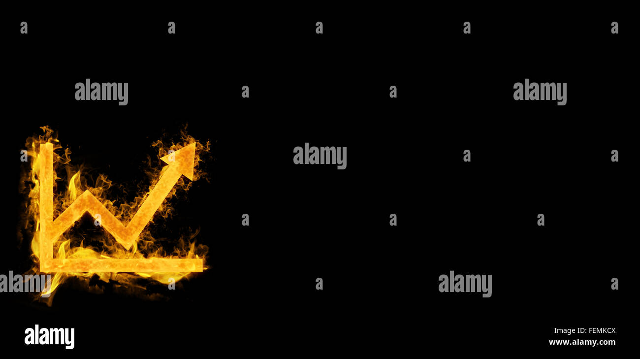 Composite image of graph in fire Stock Photo - Alamy
