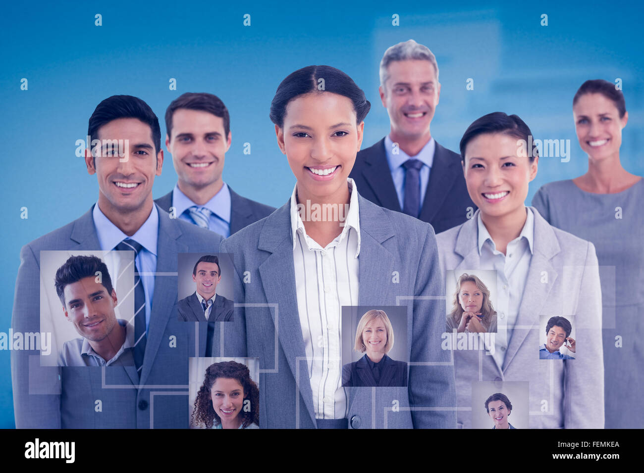 Composite image of young business people in office Stock Photo - Alamy
