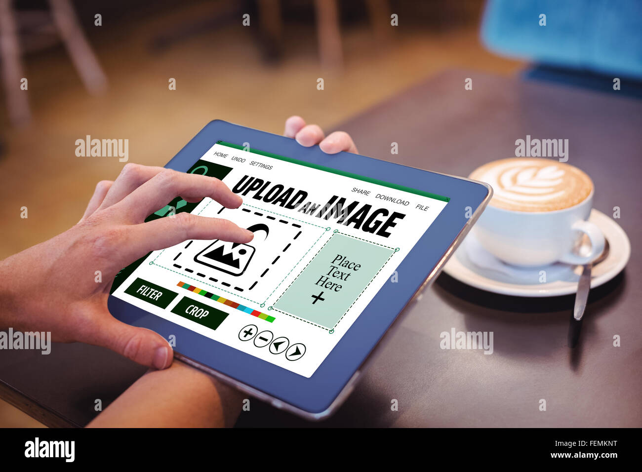 Graphic designer using digital interface hi-res stock photography and ...