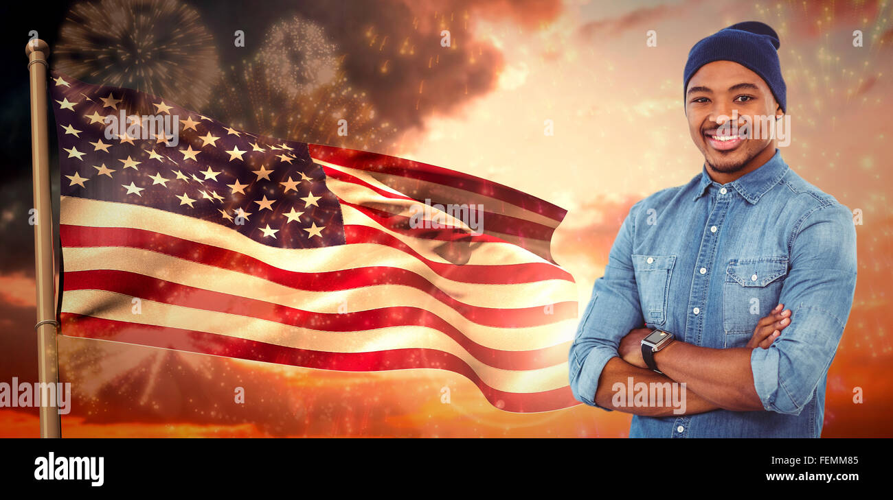 Handsome man usa flag hi-res stock photography and images - Alamy