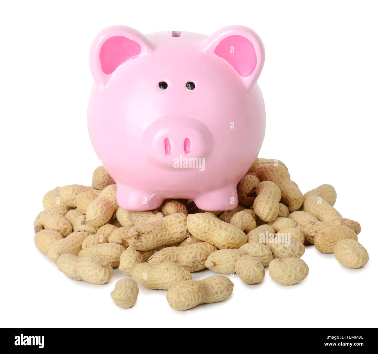 Peanuts in your piggy bank, isolated on a white background Stock Photo ...
