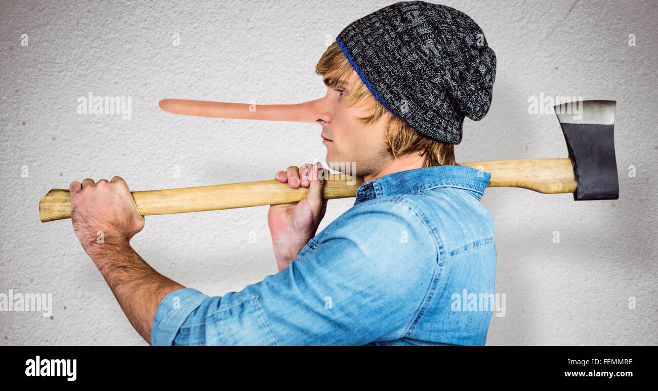Side view hipster axe hi-res stock photography and images - Alamy