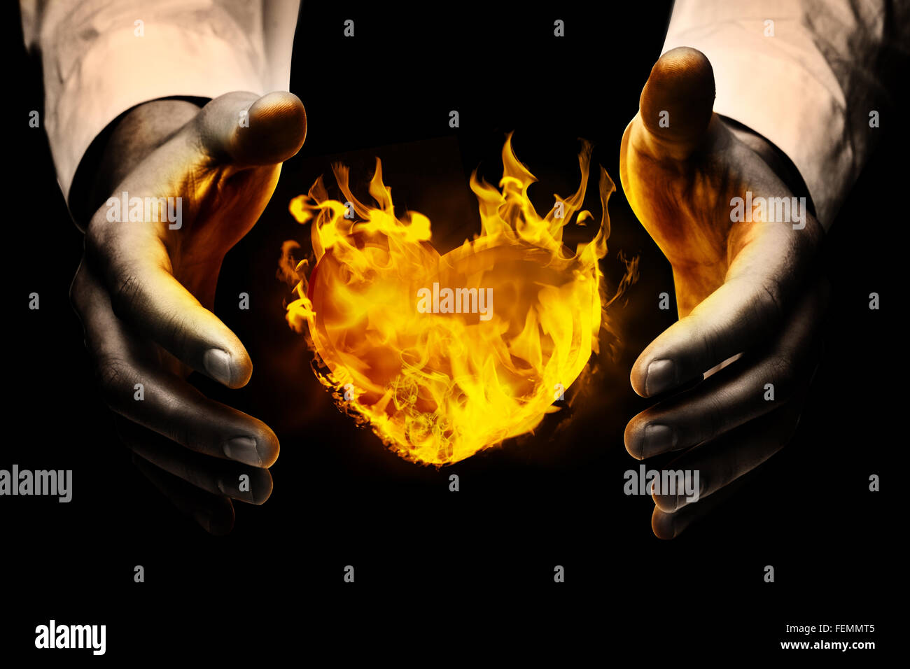 Hands holding fire hi-res stock photography and images - Alamy