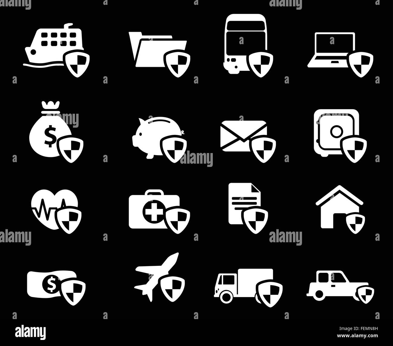 insurance web icons for user interface design Stock Vector Image & Art ...