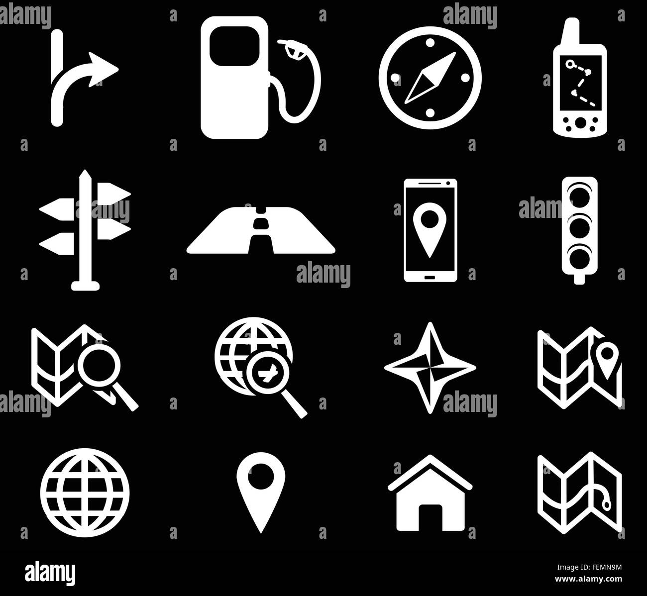 navigation transport map web icons for user interface design Stock ...