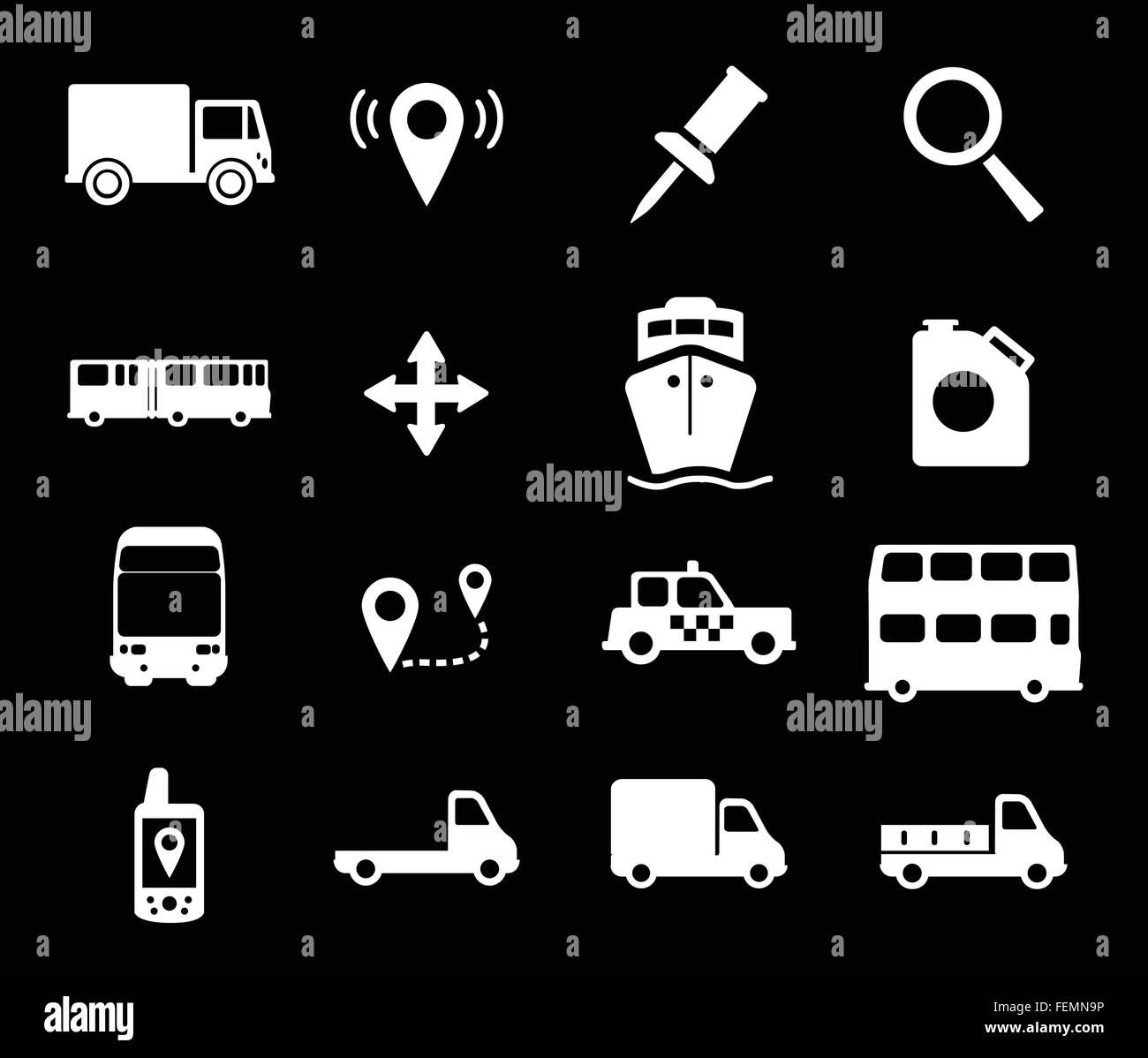 navigation transport map web icons for user interface design Stock ...