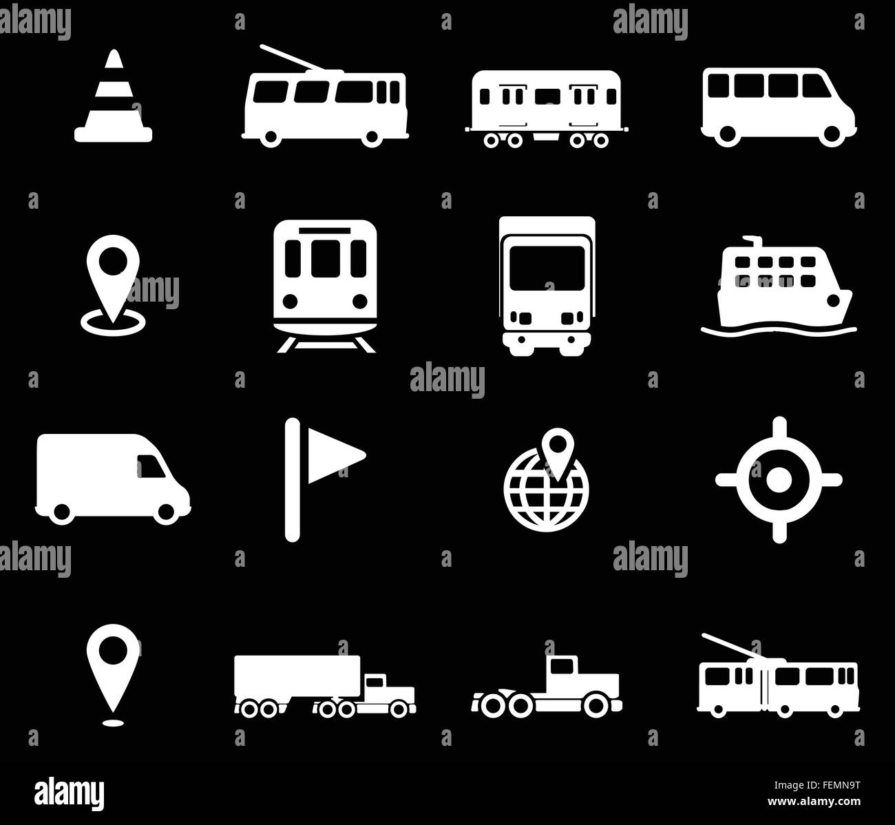 navigation transport map web icons for user interface design Stock ...