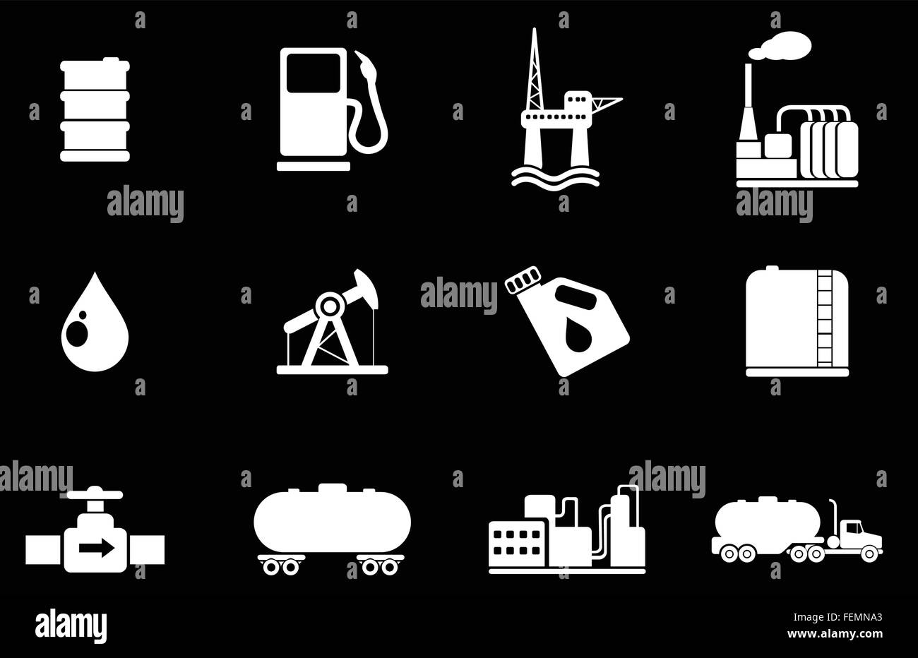 extraction of oil icon set web icons for user interface design Stock ...