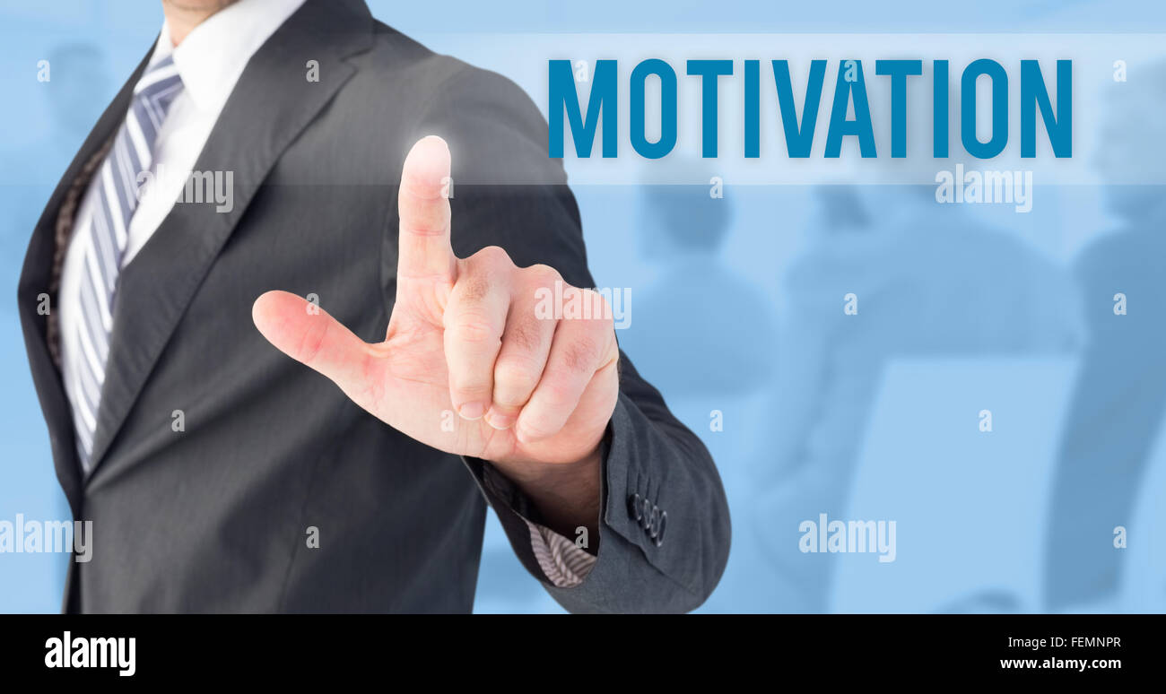 Motivation against blue background Stock Photo - Alamy