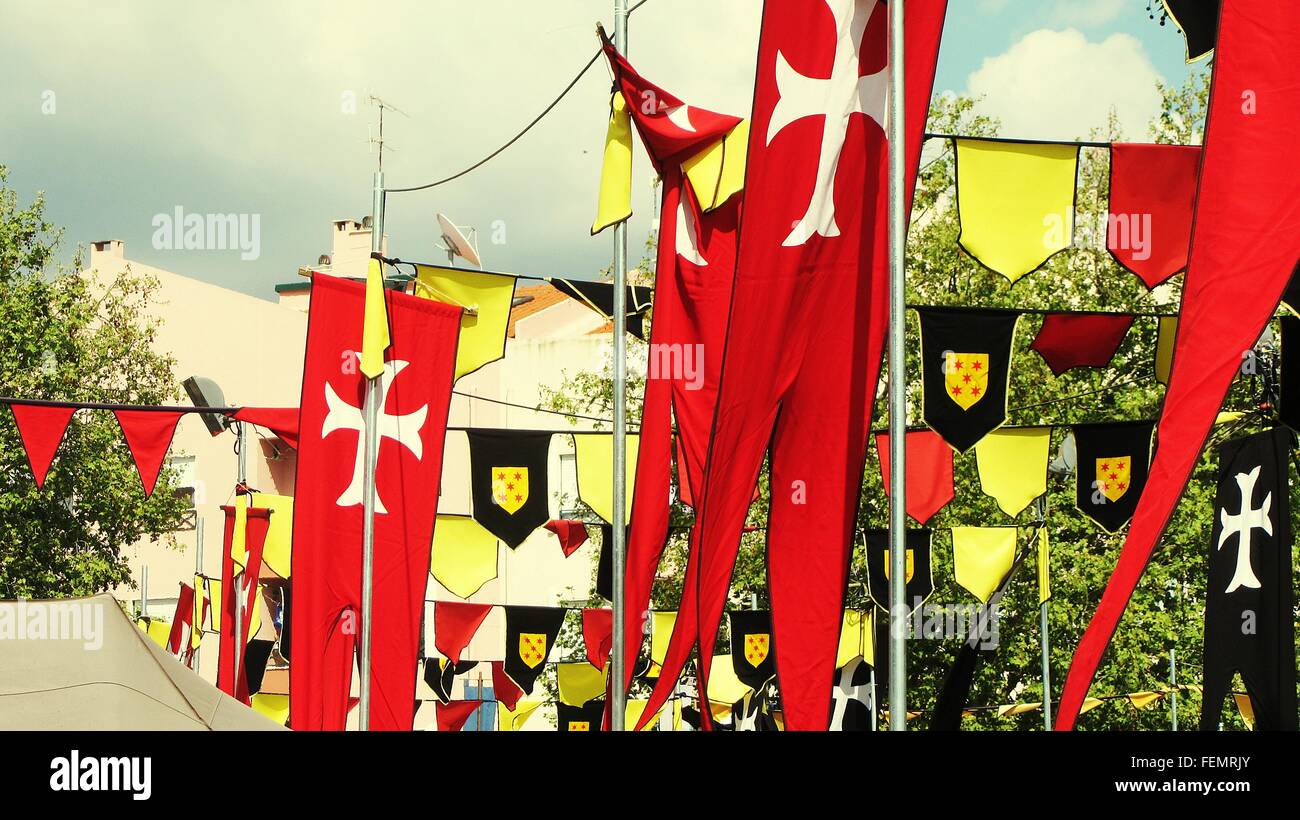 Hanging flags hi-res stock photography and images - Alamy