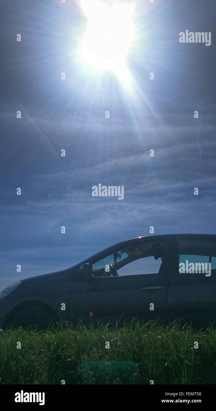 Empty Car In Field Stock Photo - Alamy