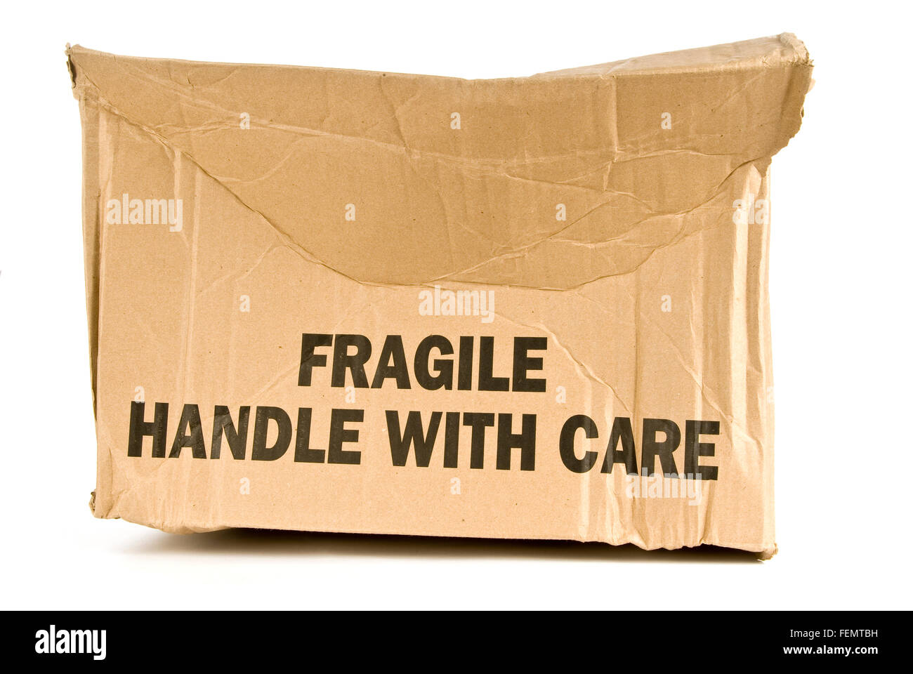 Crushed Fragile Box Stock Photo - Alamy