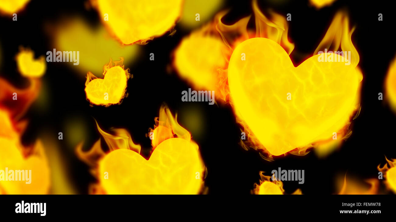 Fire heart on black hi-res stock photography and images - Alamy