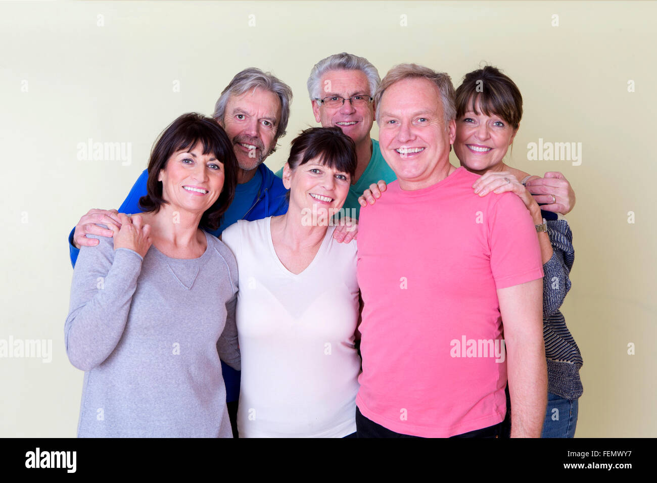 Group of seniors smiling at the camera Stock Photo - Alamy