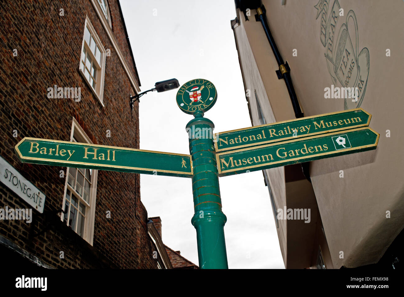 Tourist Information Sign, Little Stonegate, York Stock Photo - Alamy