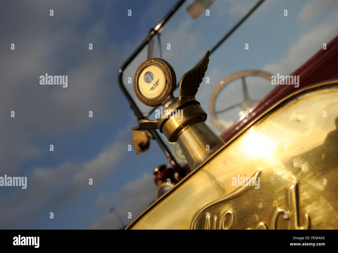 Ford Model T veteran car brass radiator cap Stock Photo - Alamy