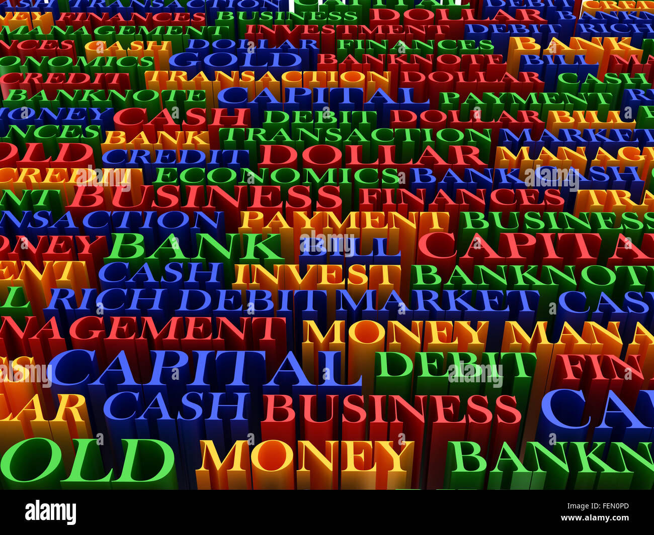 High resolution image. 3d rendered illustration. Business text Stock ...