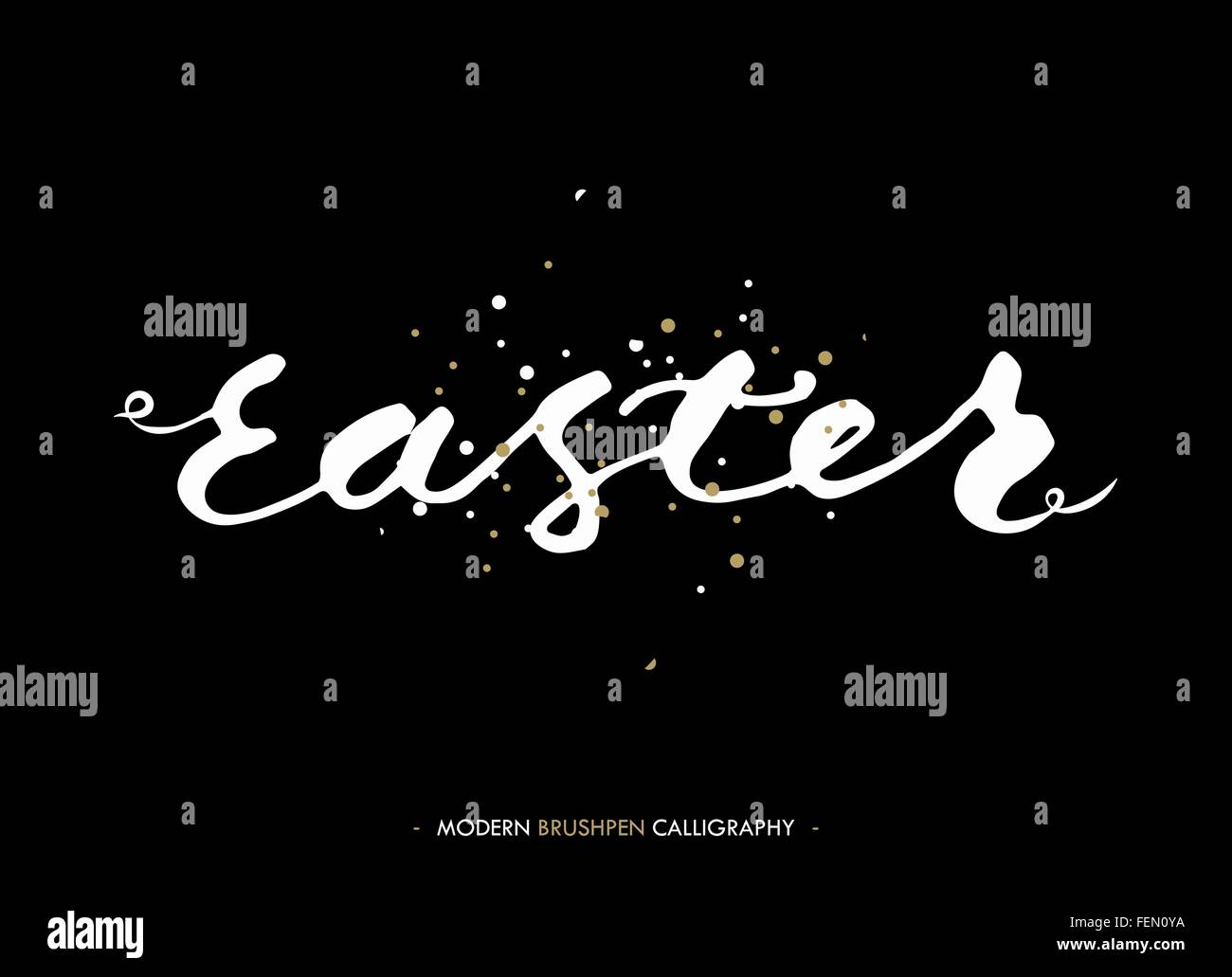 Happy Easter lettering write with brush pen Stock Vector Image & Art ...