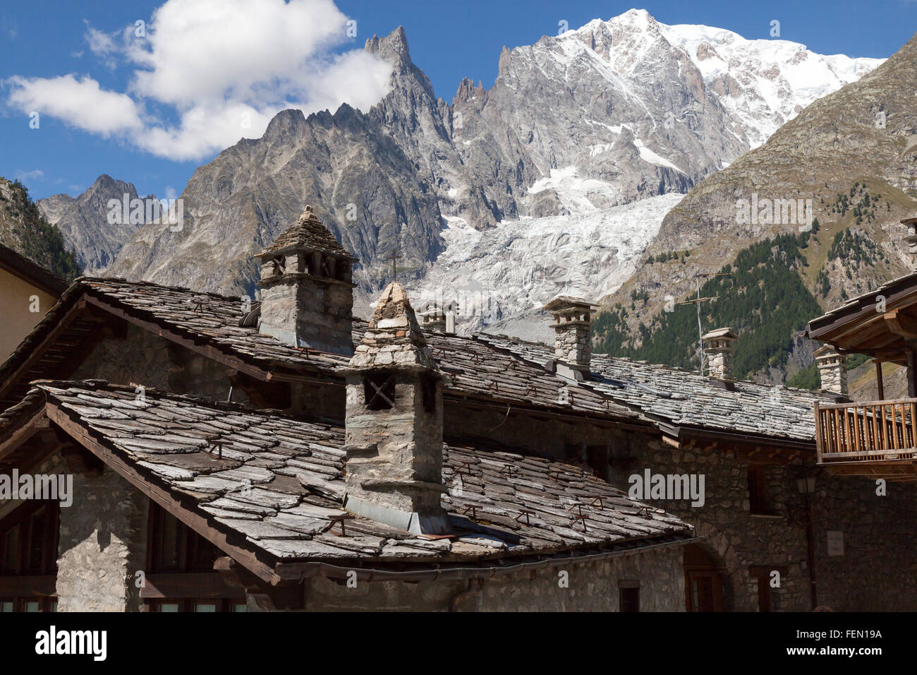 Alpine Village of Entreves in Aosta Valley. Italy Stock Photo - Alamy