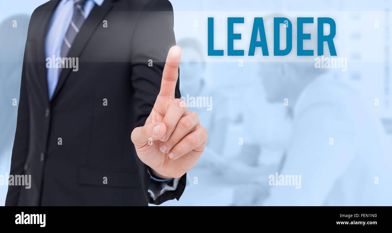 Leader against blue background Stock Photo - Alamy
