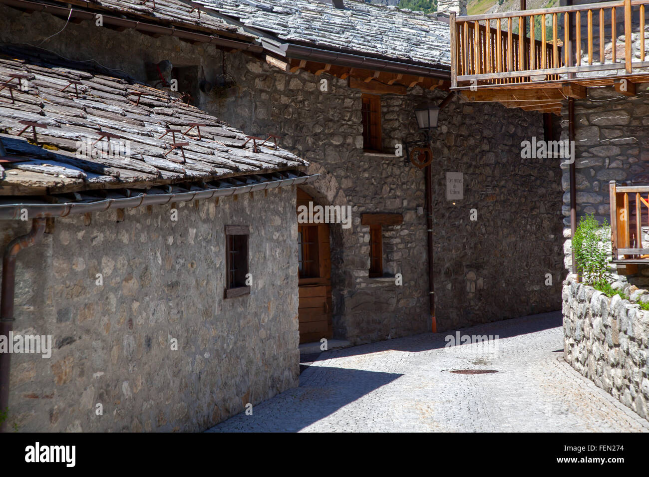 Alpine Village of Entreves in Aosta Valley Stock Photo - Alamy